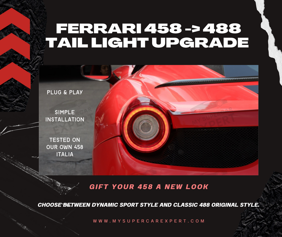 Ferrari 458 (F142) 2009-2015 488 style Tail Lights aftermarket upgrade ...